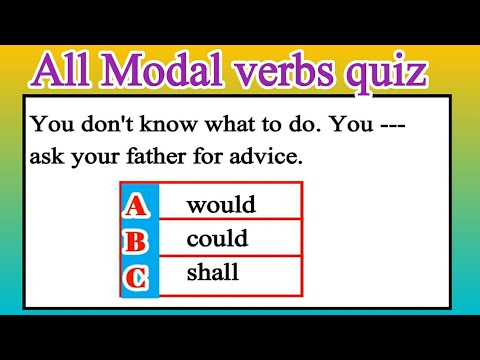 Model verb quiz | All Modal verbs |can, May, might, should, must - YouTube
