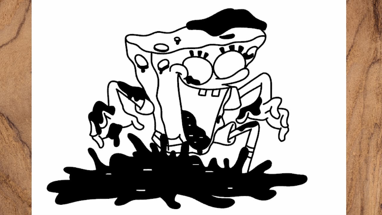 How to draw Spongebob fnf ( corrupted ) Friday Night Funkin step by ...
