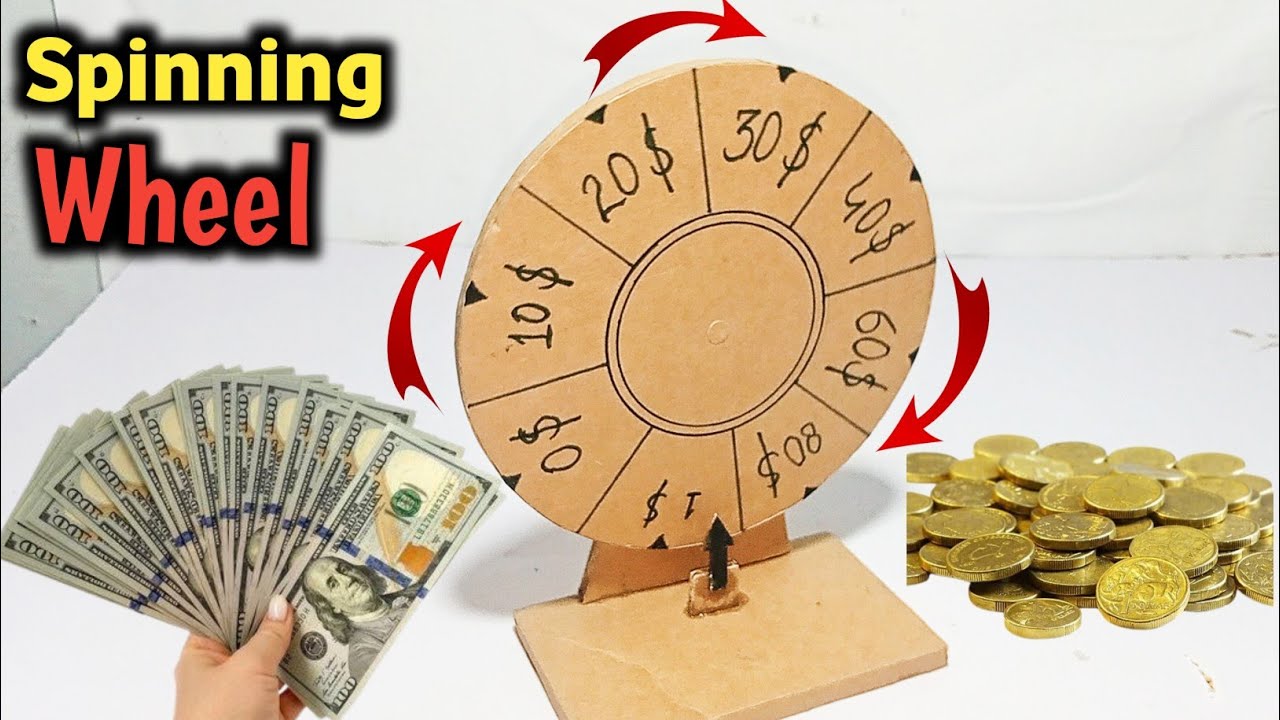 DIY Cardboard Spinning Wheel | How to Make Money Wheel Game | Easy DIY ...