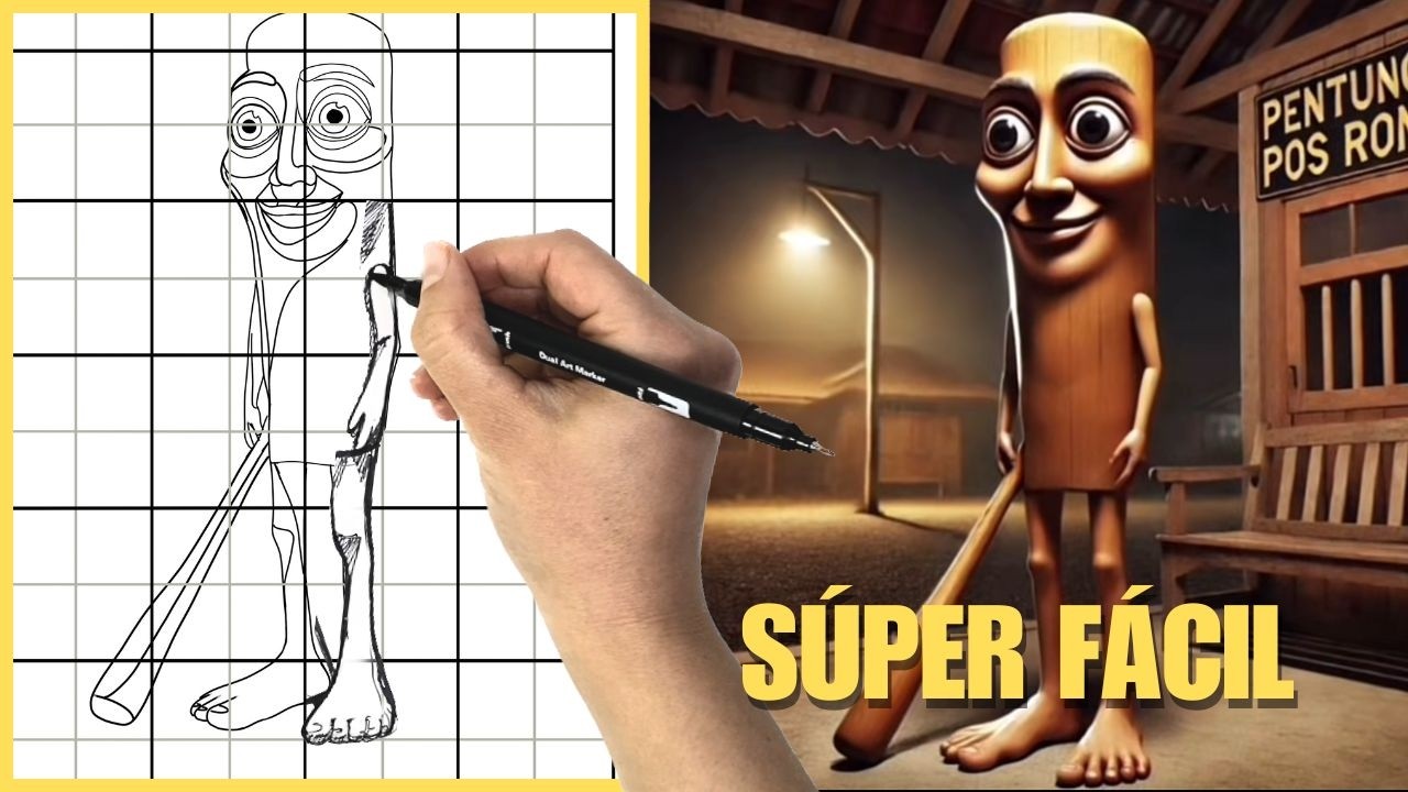 Cómo dibujar a TUNG TUNG TUNG SAHUR | TUTORIAL Paso a Paso SÚPER FÁCIL ...