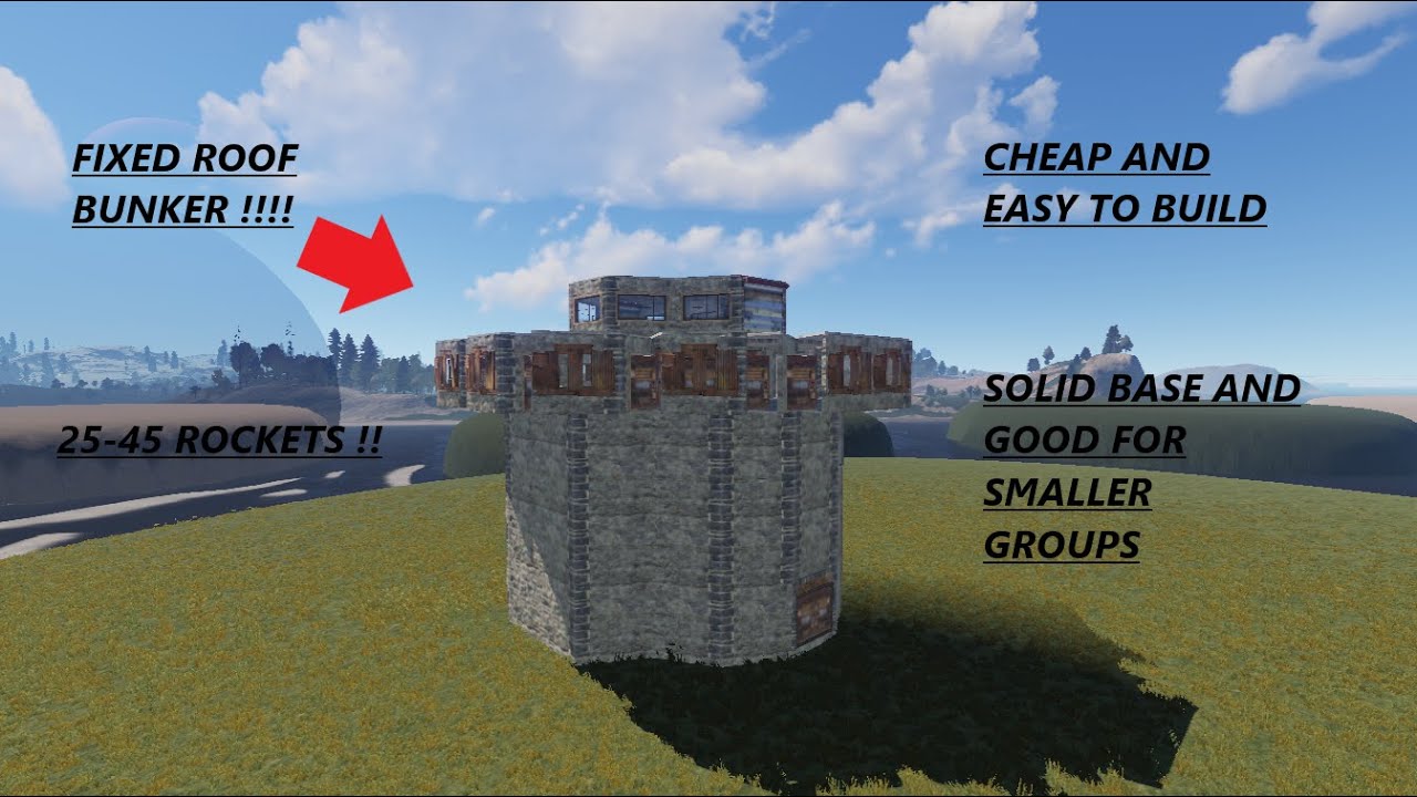 (2X2) Fixed roof bunker with innerpeak downs (Rust base design 2021 ...