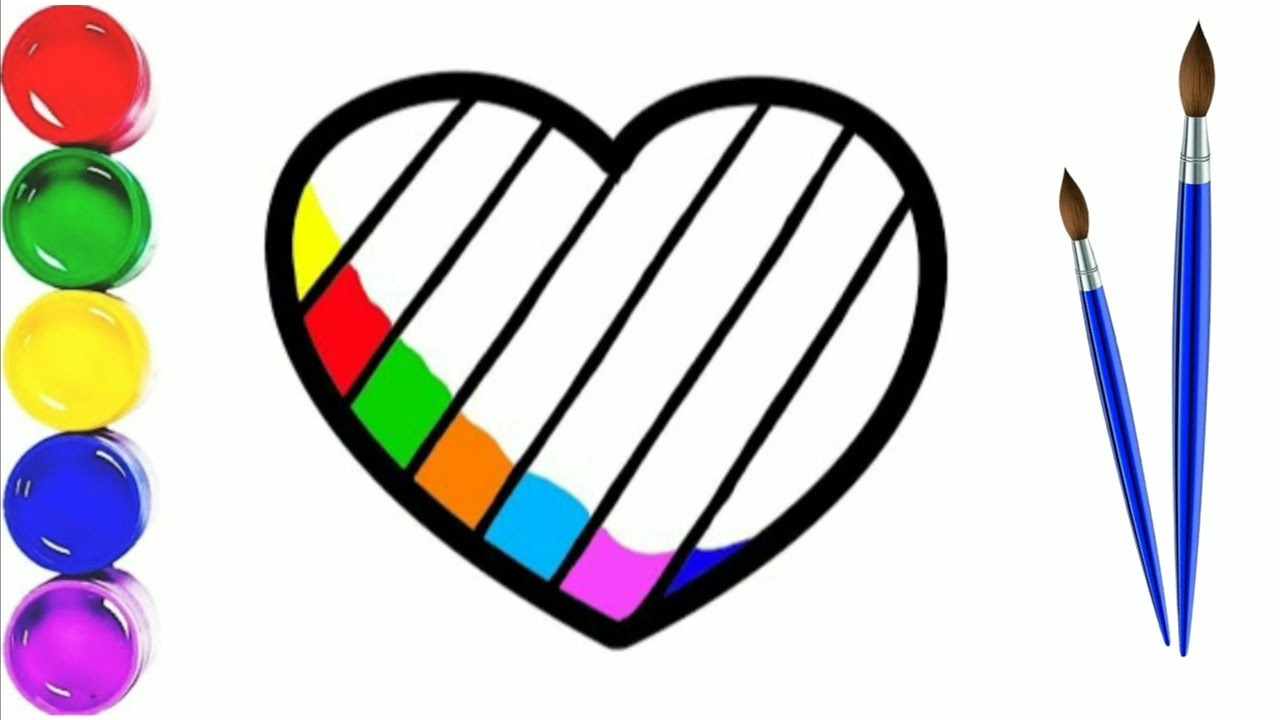 How To Draw a Colourfull Heart Easy Drawing || Step By Step For Kids ...