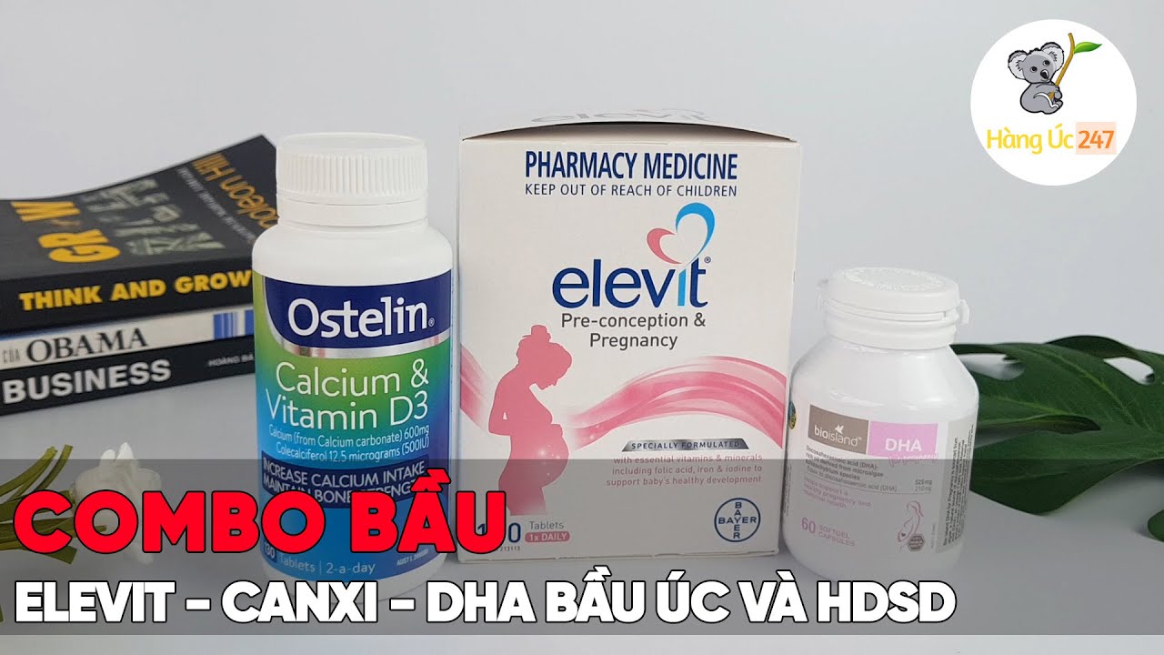 Combo bộ 3 Elevit Canxi DHA bầu và cách uống - Hàng Úc 247 - YouTube