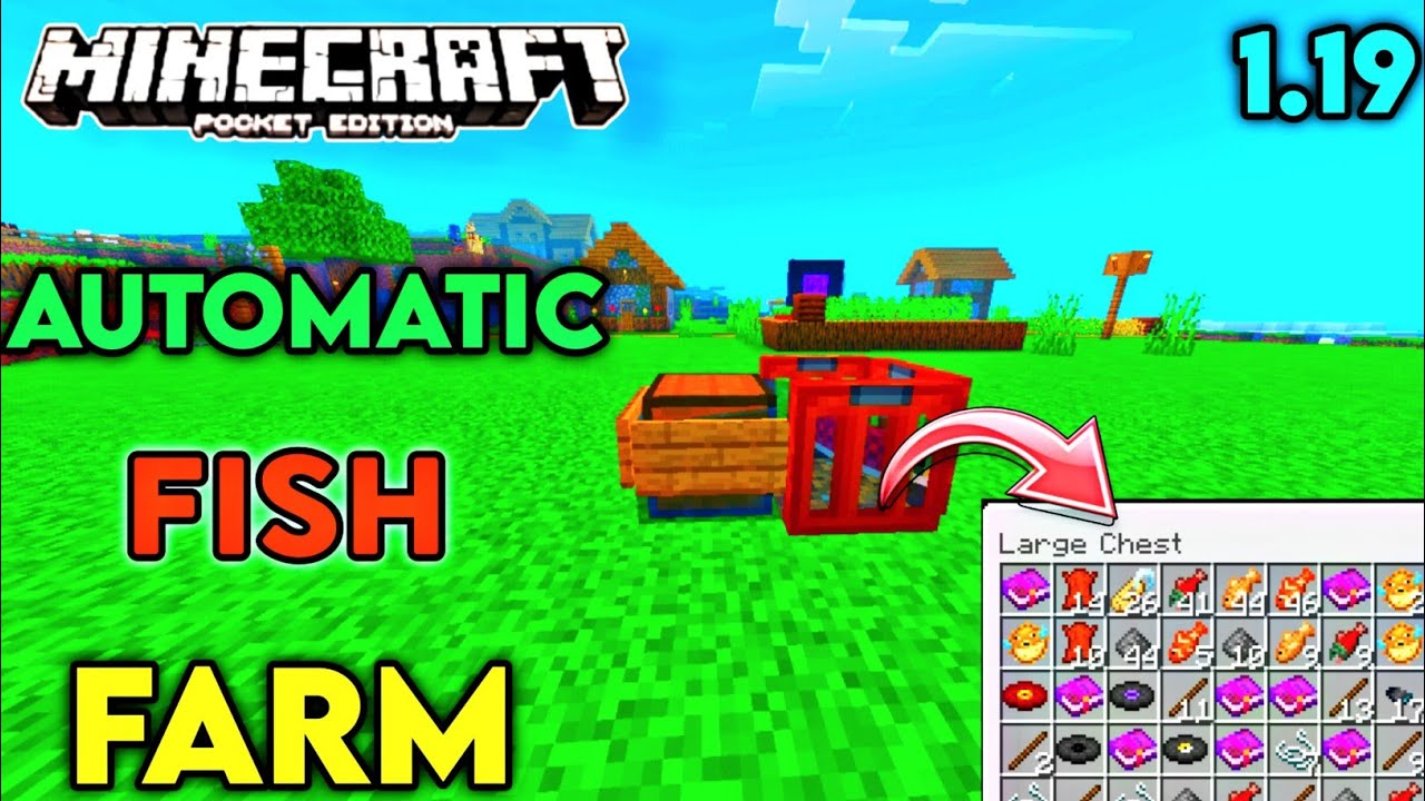How to make fish farm in minecraft pe 1.19 || How to make fish farm in ...