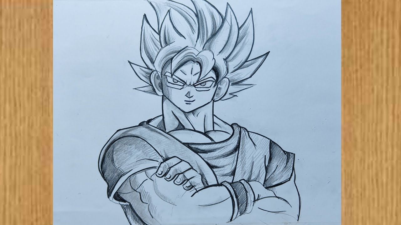 how to draw goku step by step with pencil sketch for beginners,goku ...
