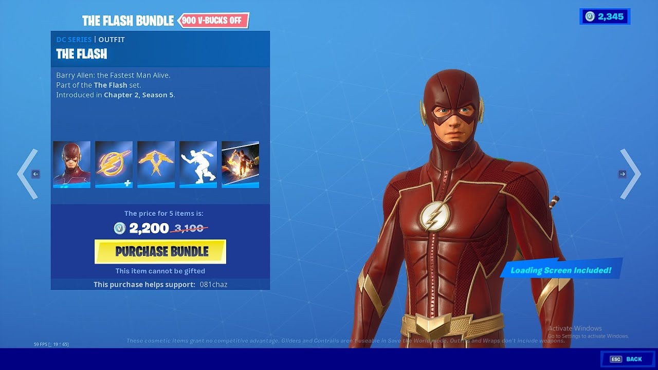 New The Flash Skin (Fortnite Battle Royale) (Item Shop 2/13/21) - YouTube