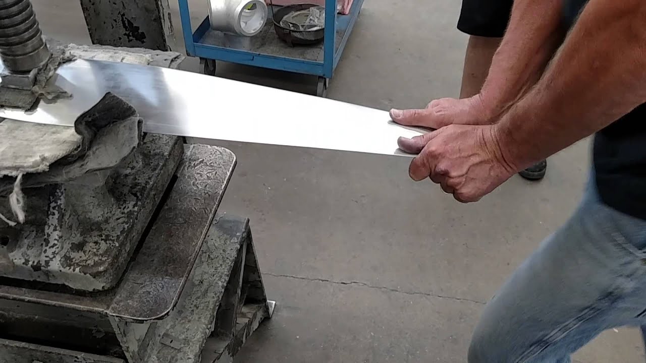 Fire damaged aircraft propeller blade bent by hand - YouTube
