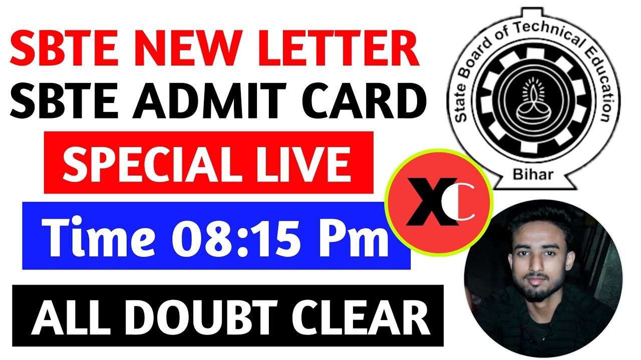 SBTE NEW NOTICE & SBTE ADMIT CARD SPECIAL LIVE - YouTube