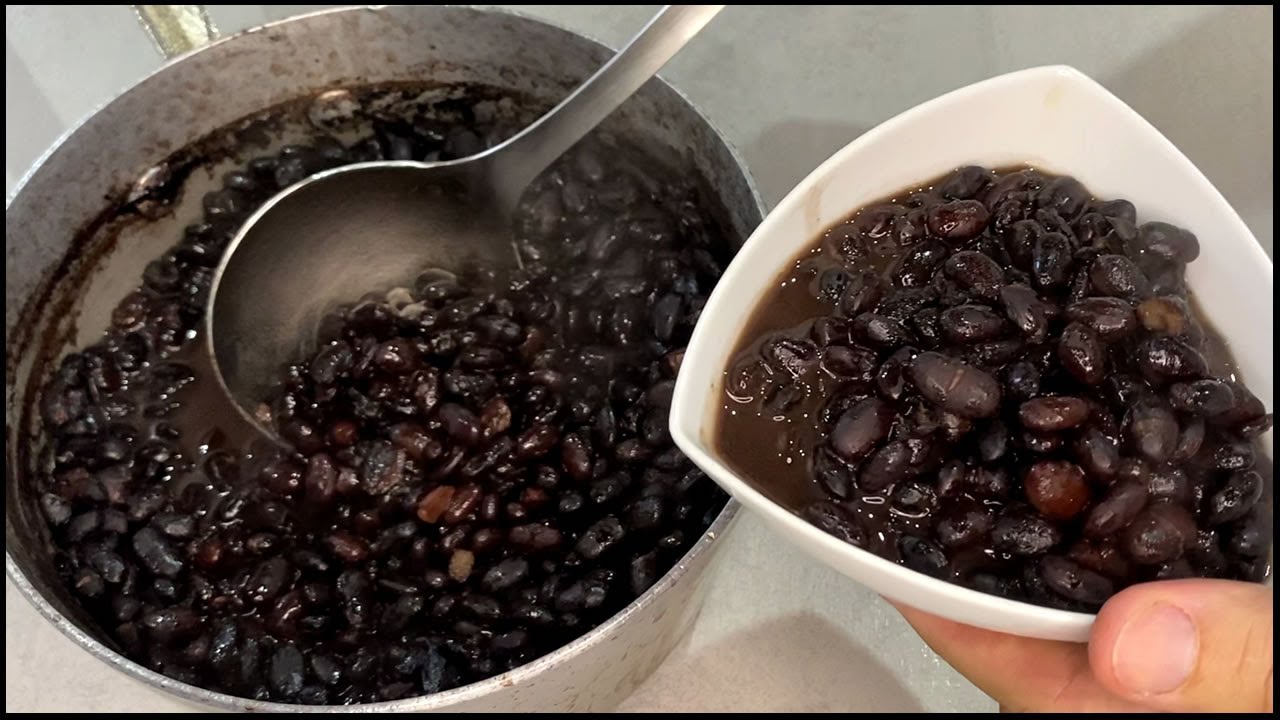 POROTOS NEGROS receta - FRIJOLES NEGROS - YouTube
