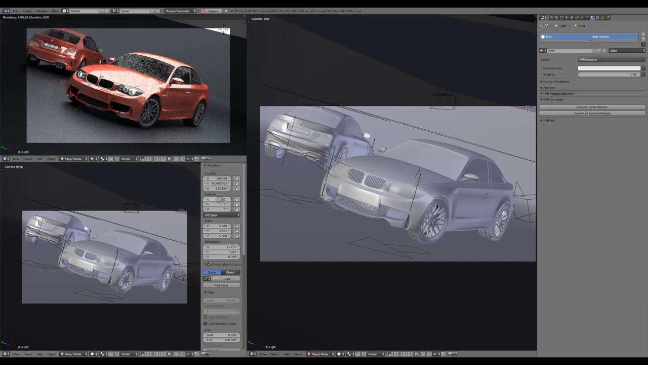 Radeon ProRender for Blender v1.20, the BMW test - YouTube