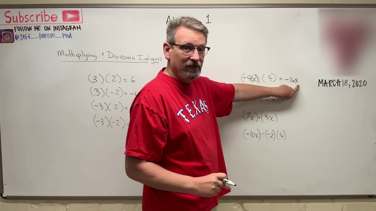 Algebra 1 Lesson 2 Multiplying And Dividing Integers YouTube Algebra 1 Lesson 2 Multiplying And Dividing Integers YouTube