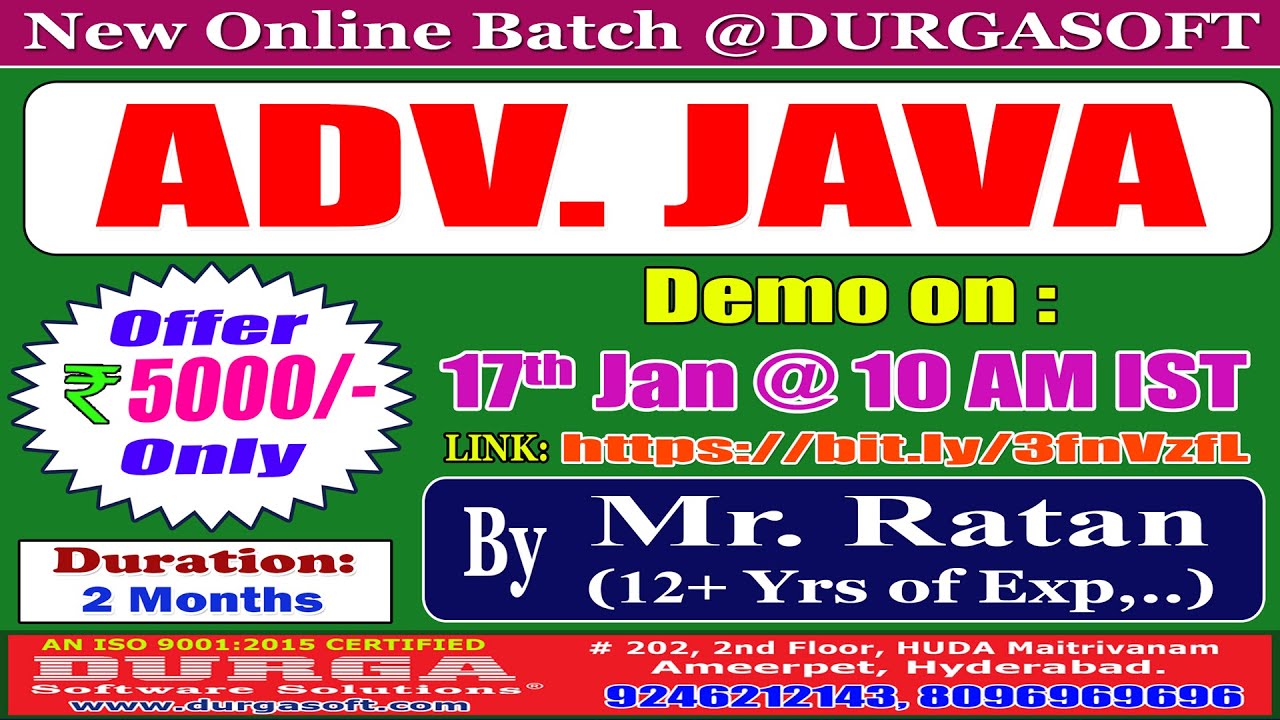 ADV. JAVA Online Training @ DURGASOFT - YouTube