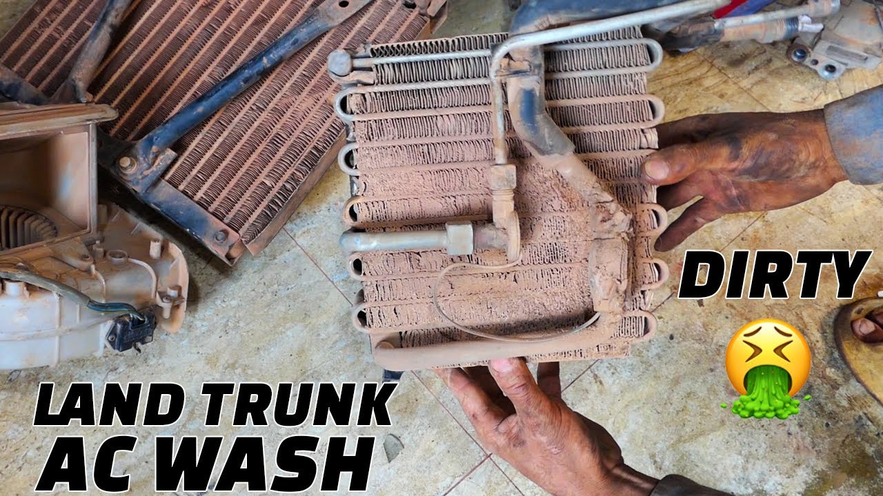DIRTY AC WASH! Land Trunk AC Deep Cleaning 🤢🚿 - YouTube