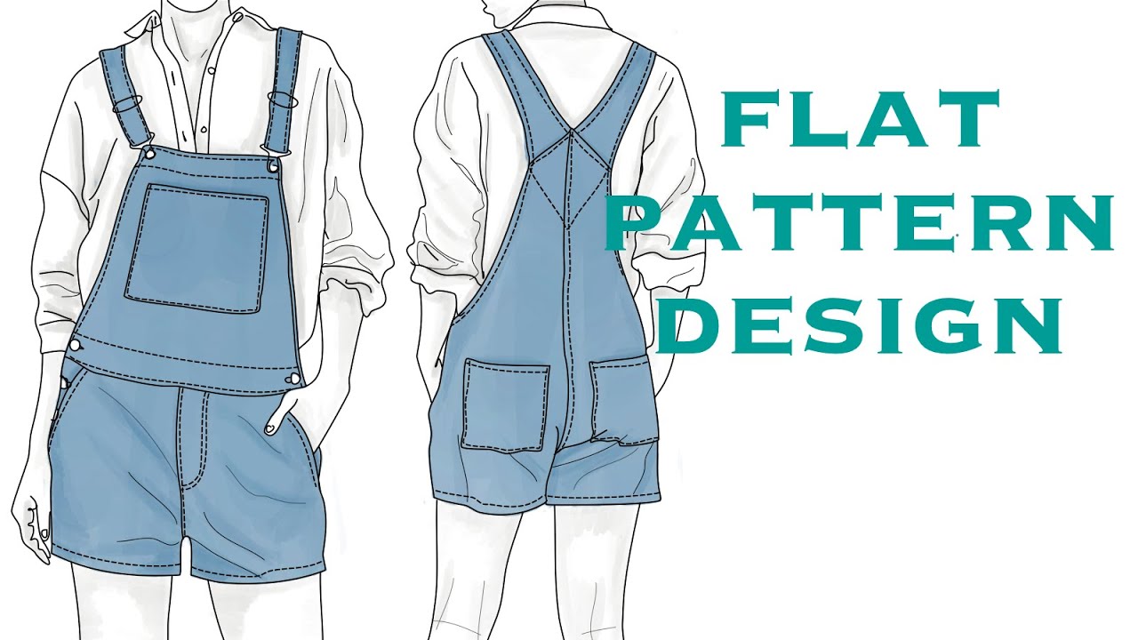 Cutting Bib Overalls | Flat Pattern Design - YouTube