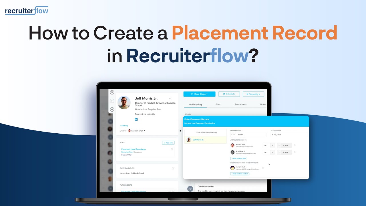 How to create a placement record in Recruiterflow? - YouTube