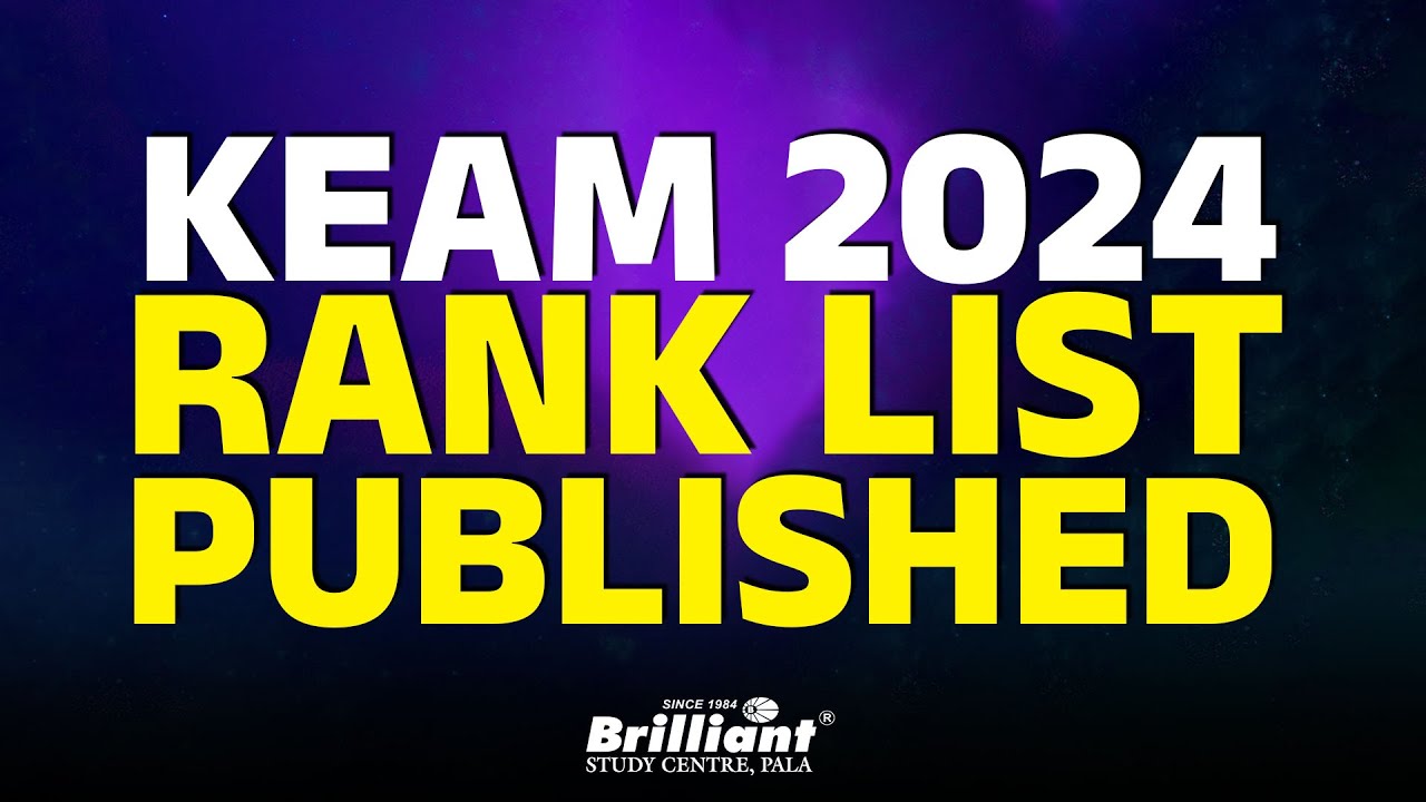 KEAM 2024 | Rank List Published - YouTube