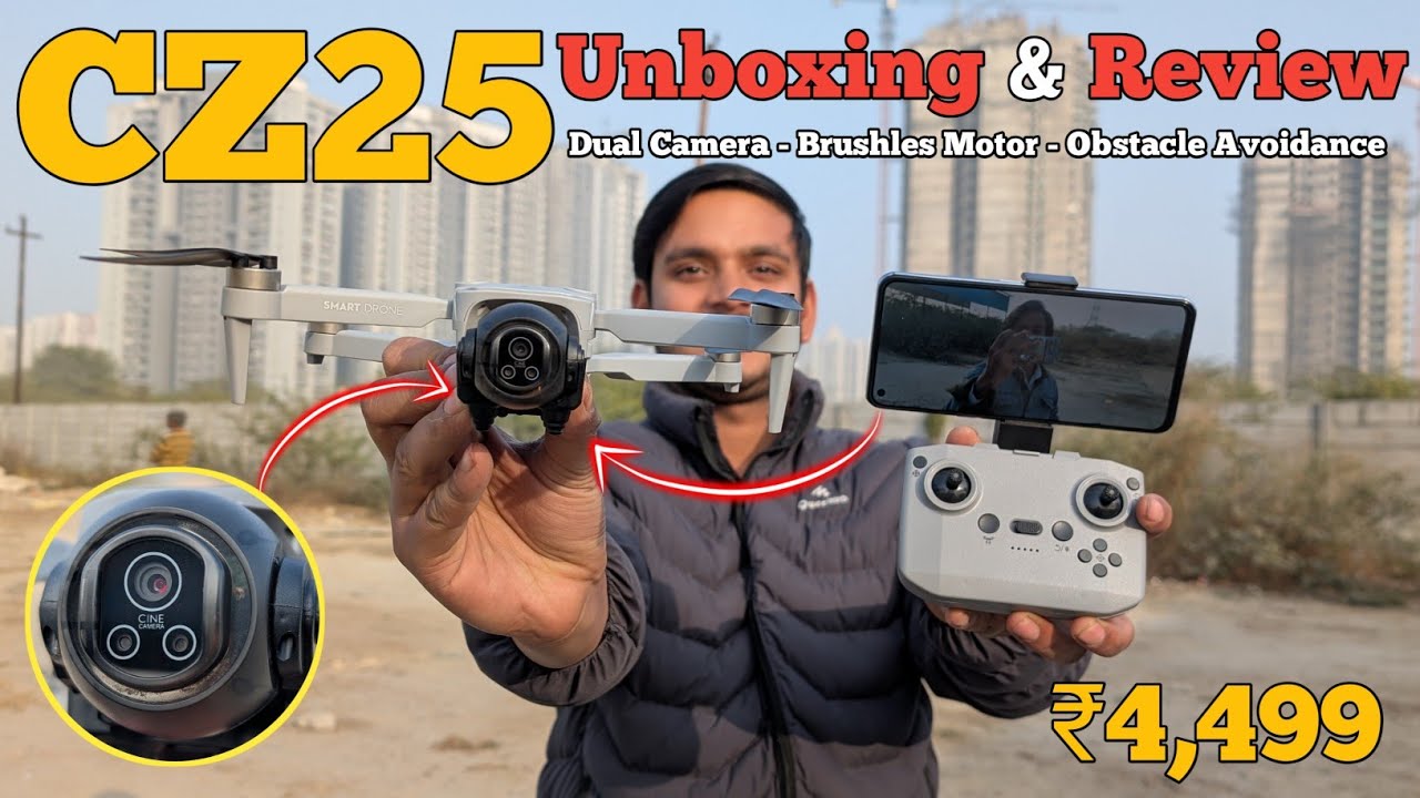 CZ25 Pro Camera Drone Unboxing, Obstacle Avoidance Test & Review ...