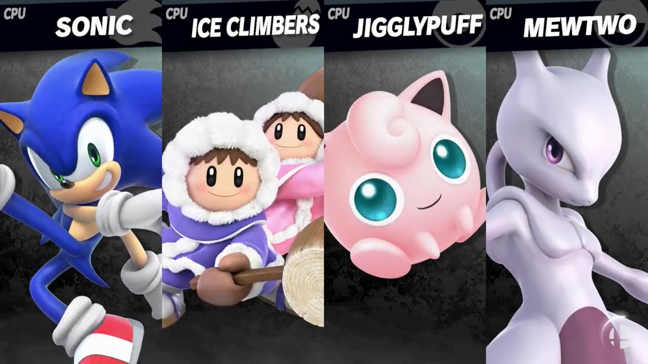 Super Smash Bros. Ultimate - Sonic vs Ice Climbers vs Jiggypuff vs ...