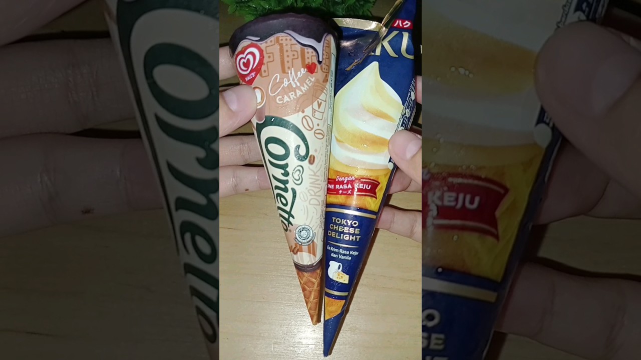 ice cream haku rasa keju dan cornetto coffe caramel | #shorts #icecream ...