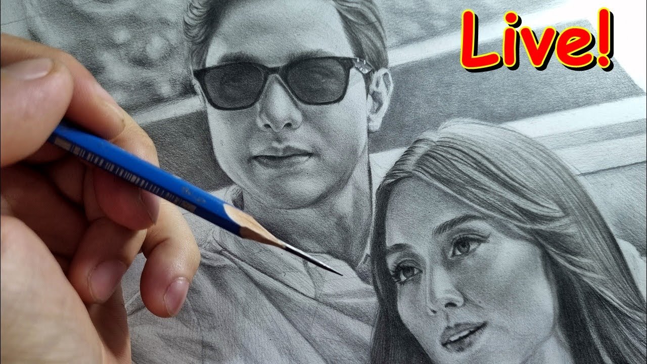 Portrait Drawing Live! Graphite Pencil Shading + Tutorial - YouTube