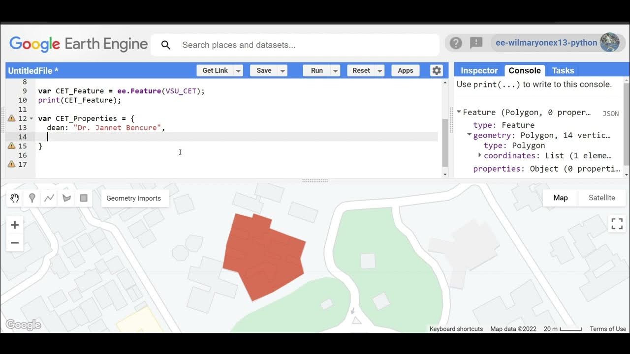 Creating a Feature Object using the Google Earth Engine Draw a Shape ...