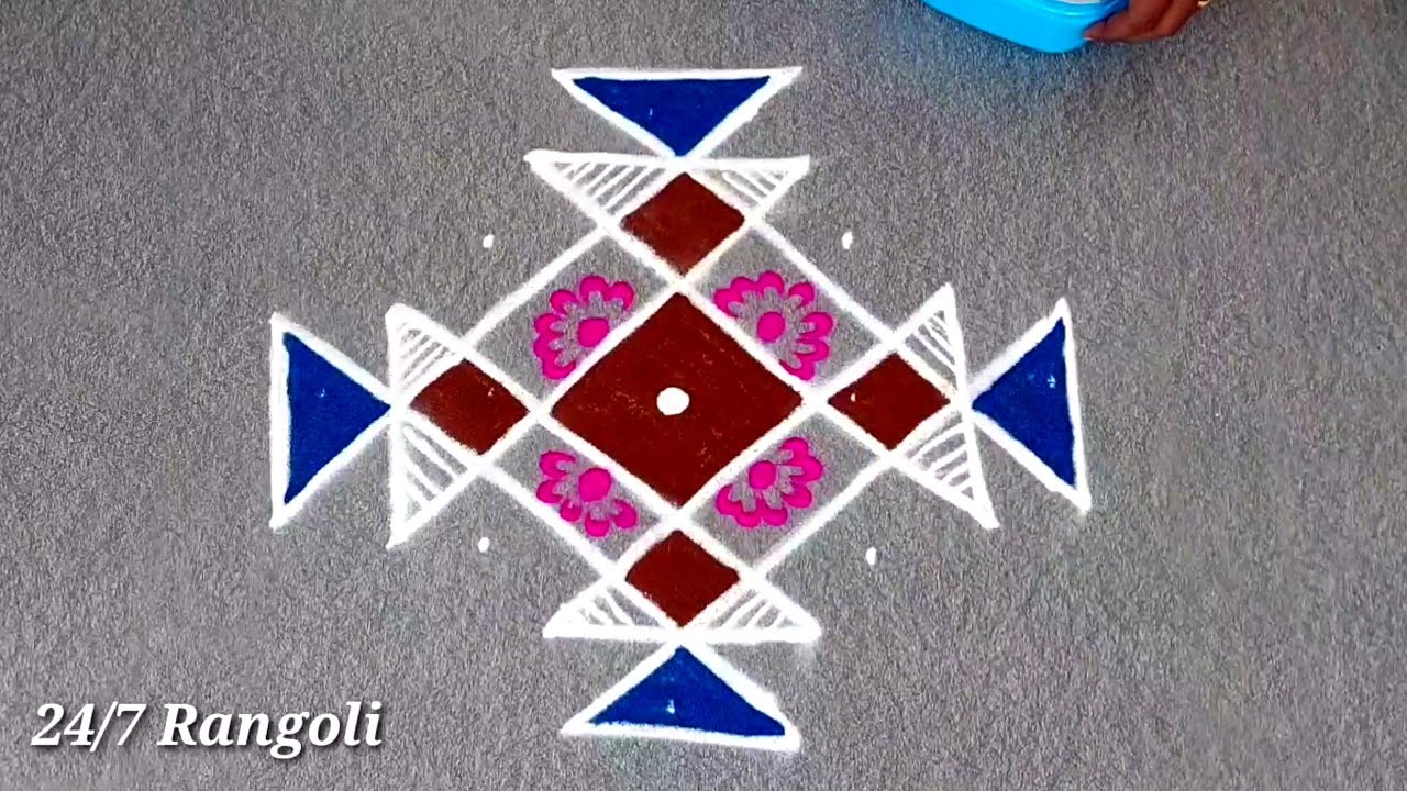 Padikolam Design with Dots🍀 Geethala Muggulu 🌺 24/7 Rangoli🍀Easy Daily ...