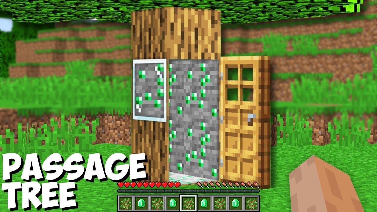 Where DO LEAD most Secret EMERALD PASSAGE inside TREE in Minecraft ? House in Tree ! - YouTube