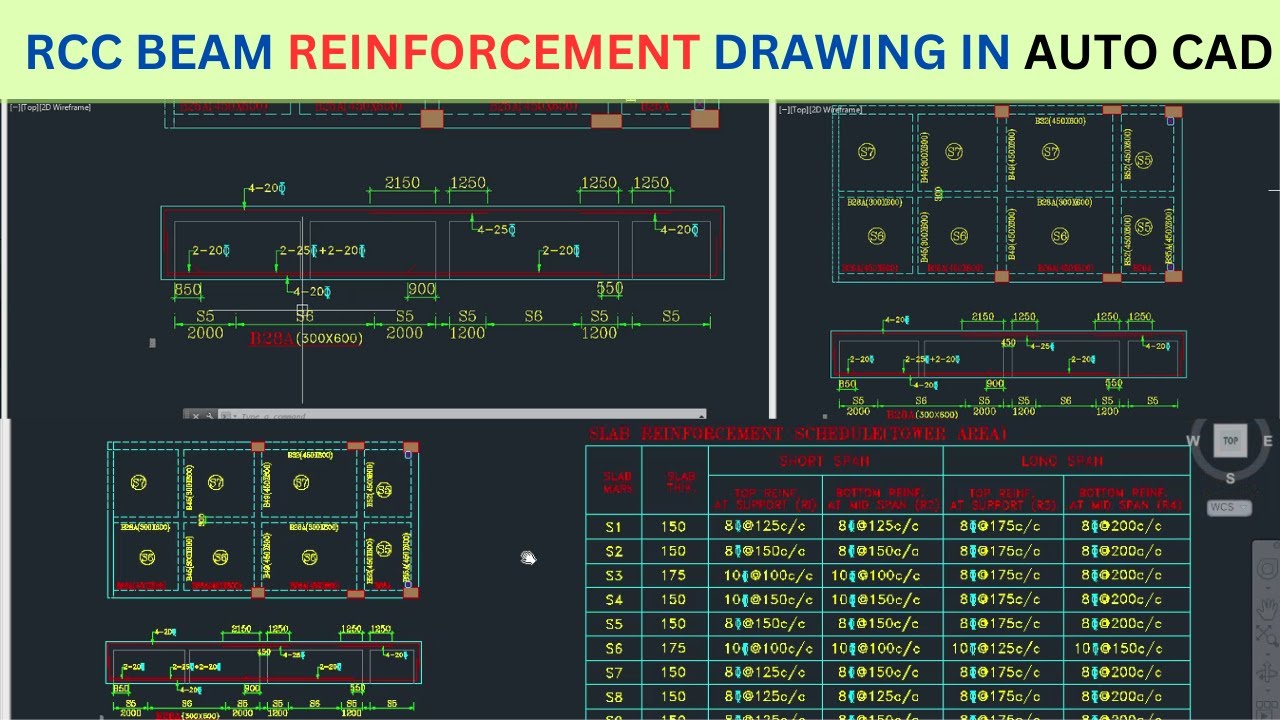 Rcc Beam Reinforcement Drawing Details In Auto Cad/बीम की ड्राइंग कैसे ...