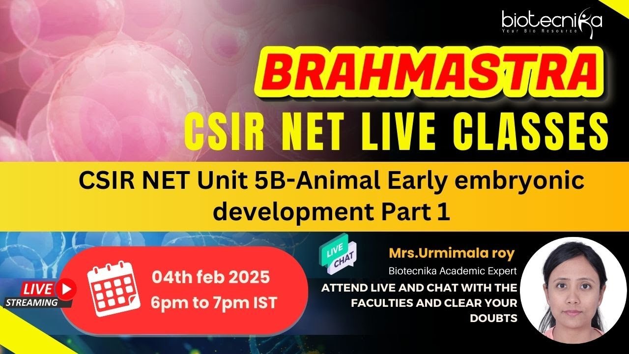 🔬 Brahmastra Series | CSIR NET Unit 5B |Animal Early embryonic ...