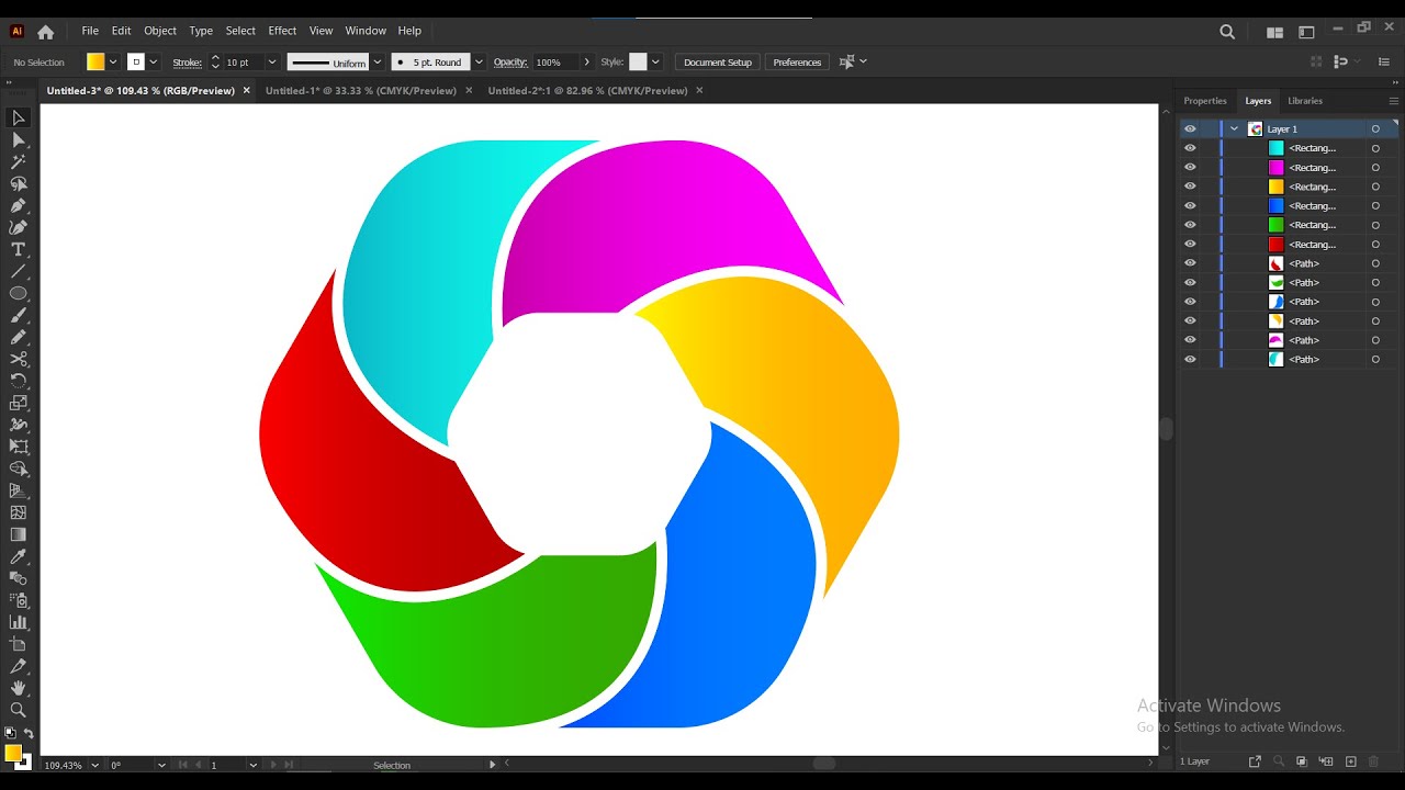 Design a Gradient Logo Illustrator Tutorial | Adobe Illustrator CC 2022 ...