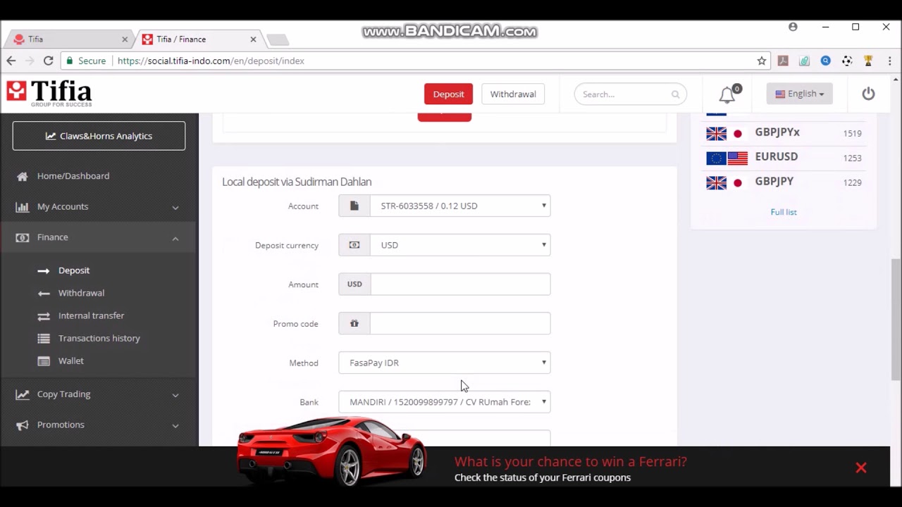 Cara Deposit di Tifia - YouTube