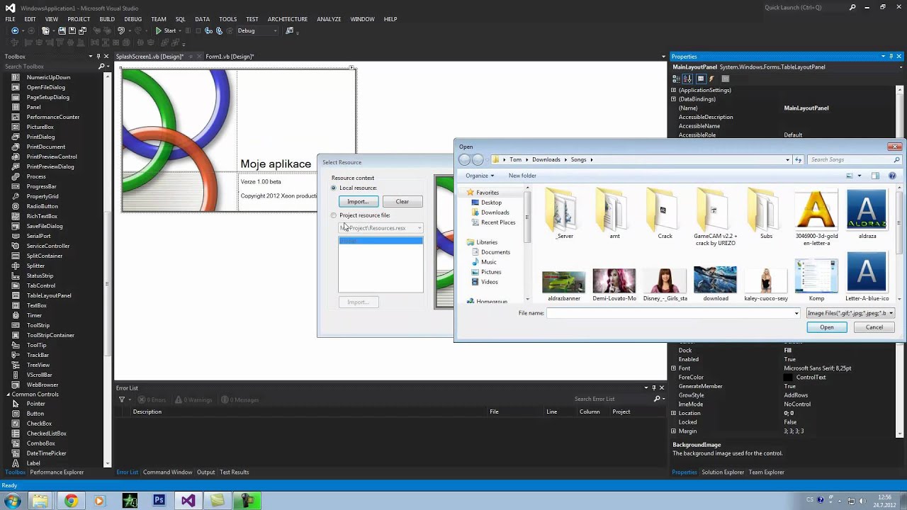 VB 2012 Tutorial ♬ 11. díl ♬ ★ Splash Screen ★ - YouTube