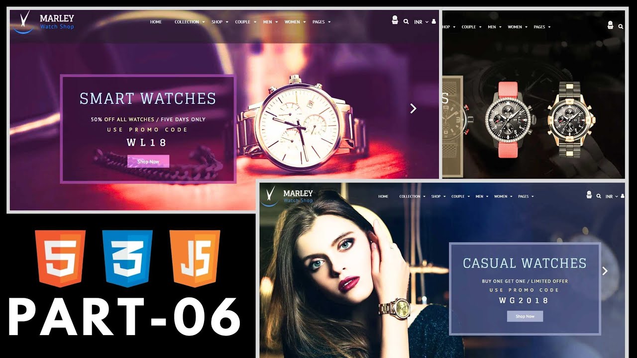 How To Make Watch Selling Website | Multiple Pages | PART-06 | HTML ...
