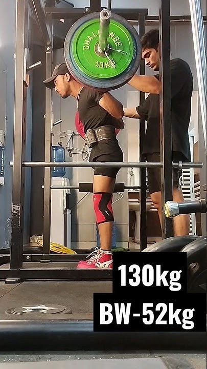 130kg for 1rep, Bw-52kg Age-17 Jai shree ram 🙏 ️ ️‍🔥 #squat #powerlifter #powerlifting #shorts# ...