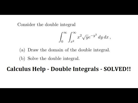 Consider the double integral ∫ 0∞ ∫ x^2 ∞ x^2 √y e^(−y^3) dydx - Draw ...