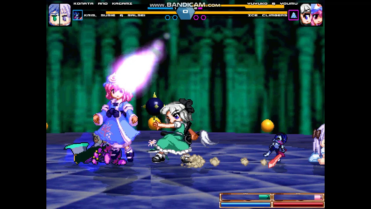 MUGEN: Konata & Kagami & Kris, Susie, & Ralsei VS Yuyuko & Youmo & Ice ...