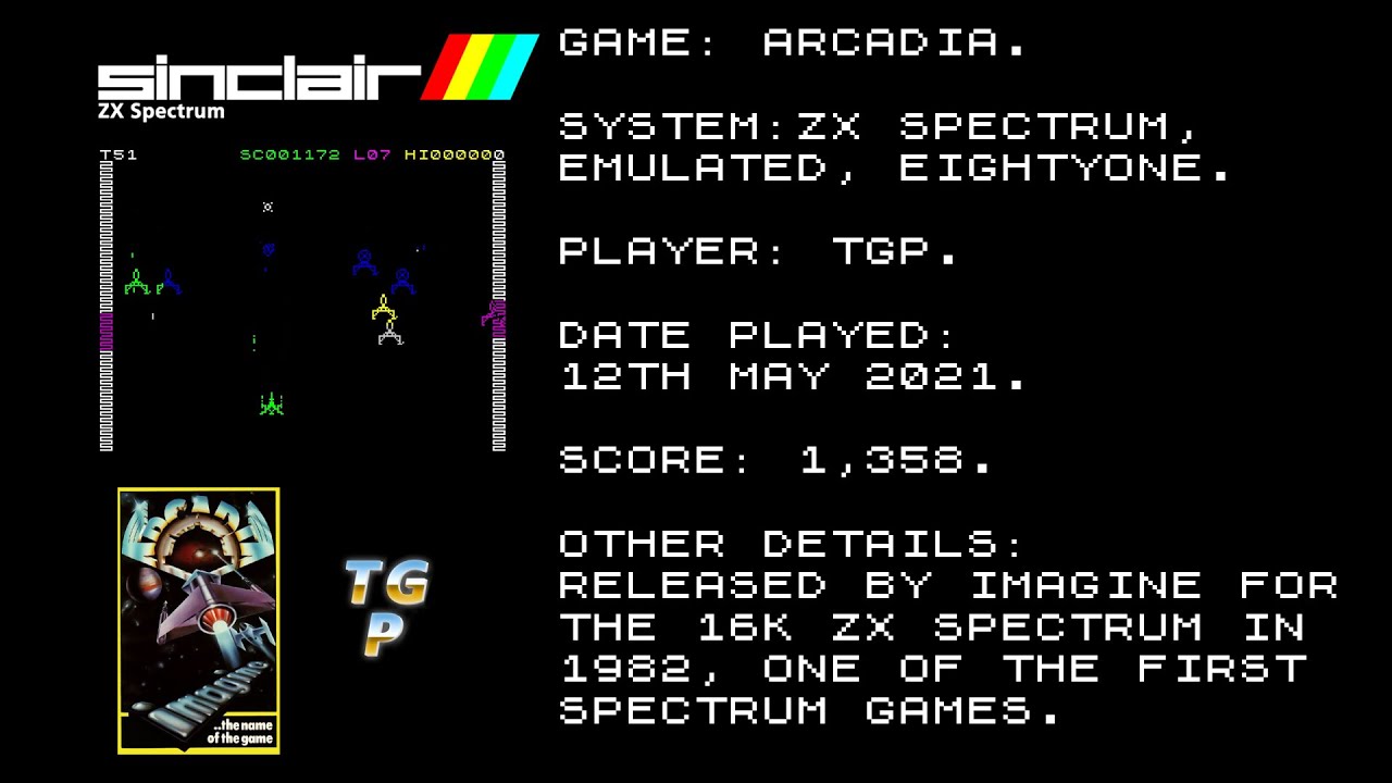 Arcadia - Imagine - ZX Spectrum 16K - 1358 points. - YouTube