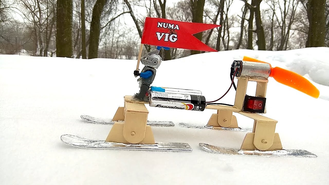 Toy Propeller Snowmobile Popsicle Stick craft ideas DIY - YouTube