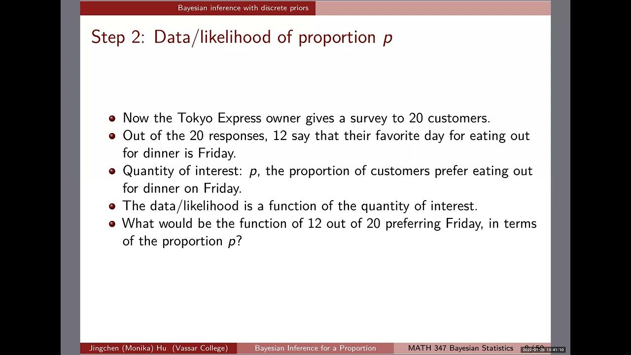 [Bayesian inference for a proportion] Discrete priors part 2 - YouTube