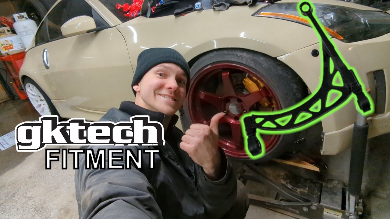 350Z Gktech Lower Control Arm Install - YouTube