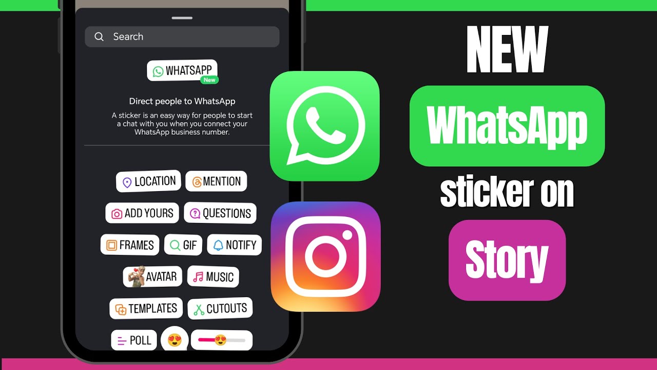 How to Add New WhatsApp Sticker to Your Instagram Story - YouTube