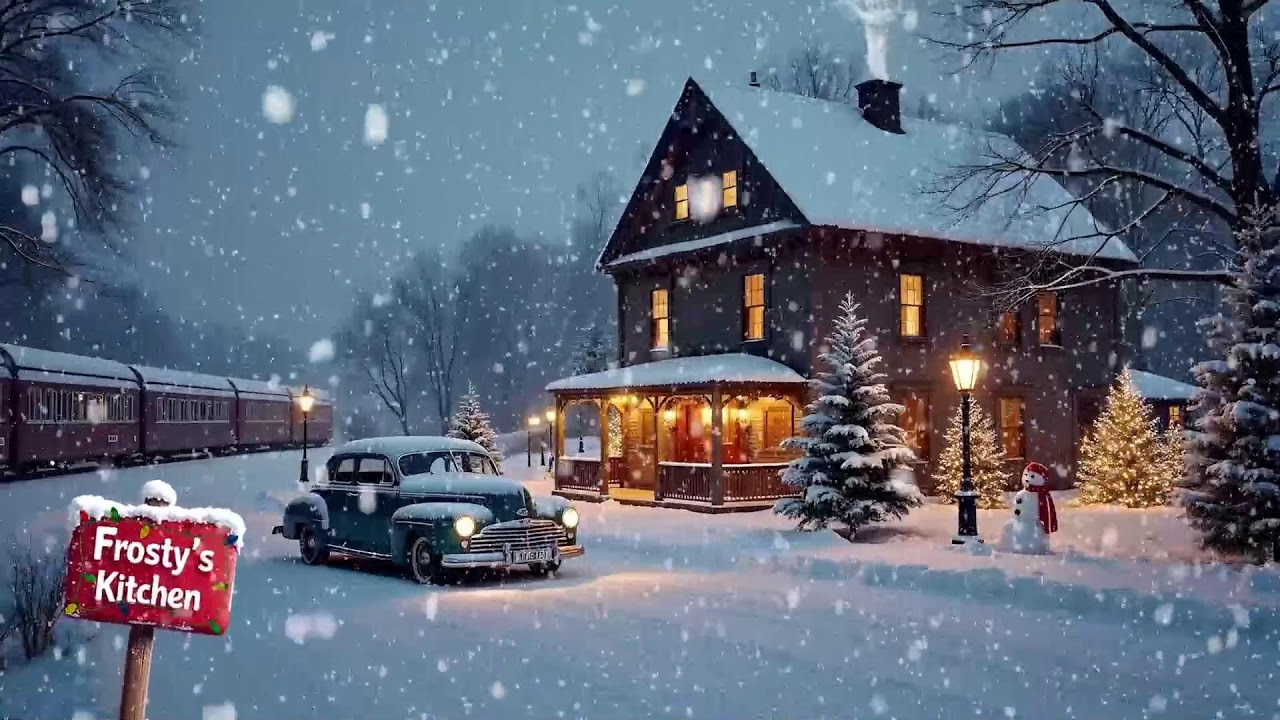 Calming Winter Scene 984 - Snowstorm Sounds - YouTube