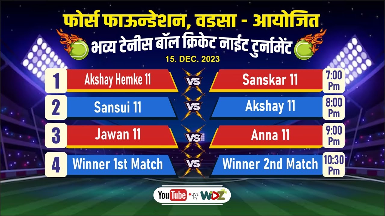 FORCE FOUNDATION CRICKET LEAGUE - SEASON 5 ( WADSA ) || DAY 12 || WDZ LIVE - YouTube