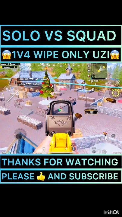 😱1V4 WIPE ONLY UZI😱-SOLO VS SQUAD-TG GAMING - YouTube