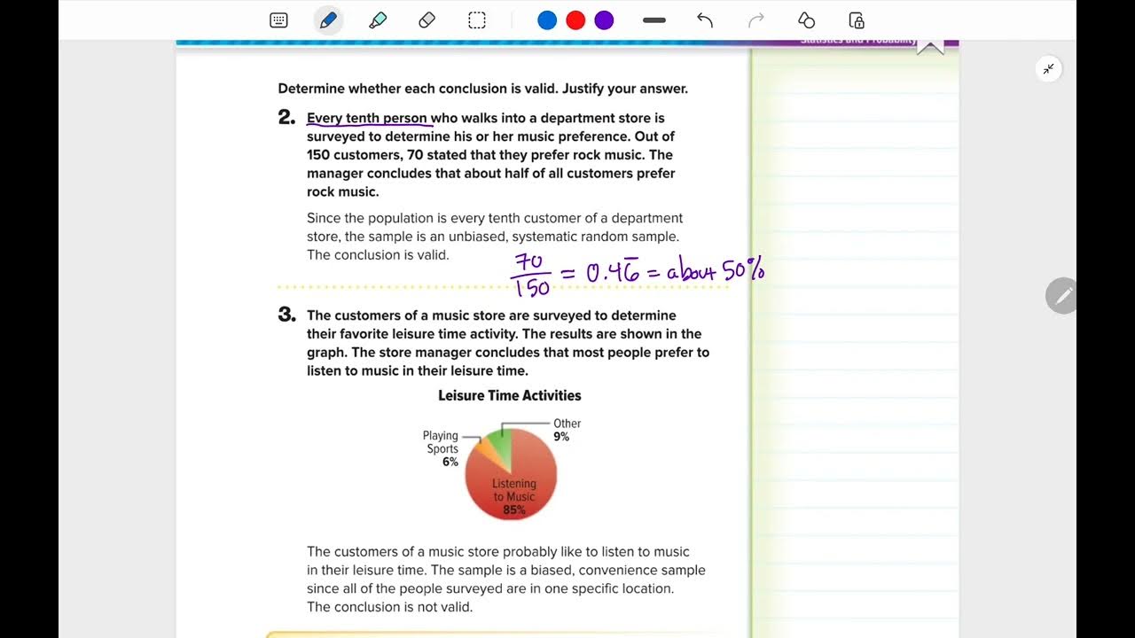 Biased and Unbiased Samples - 7th grade math - YouTube