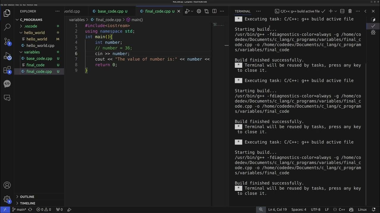 How to use variables in C++ | Take User input in C++ | single line ...