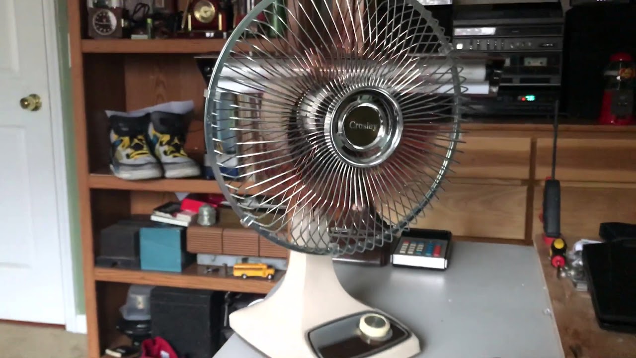 Vintage amber Crosley(Galaxy) 9” desk fan - YouTube