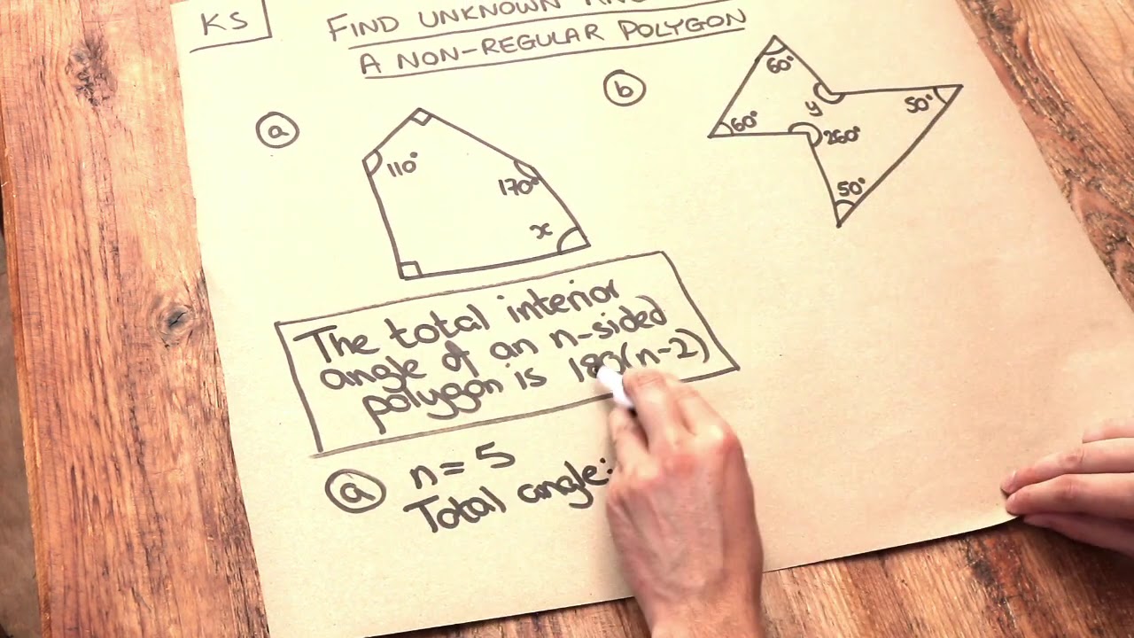 Key Skill - Find missing angles in a non-regular polygon. - YouTube