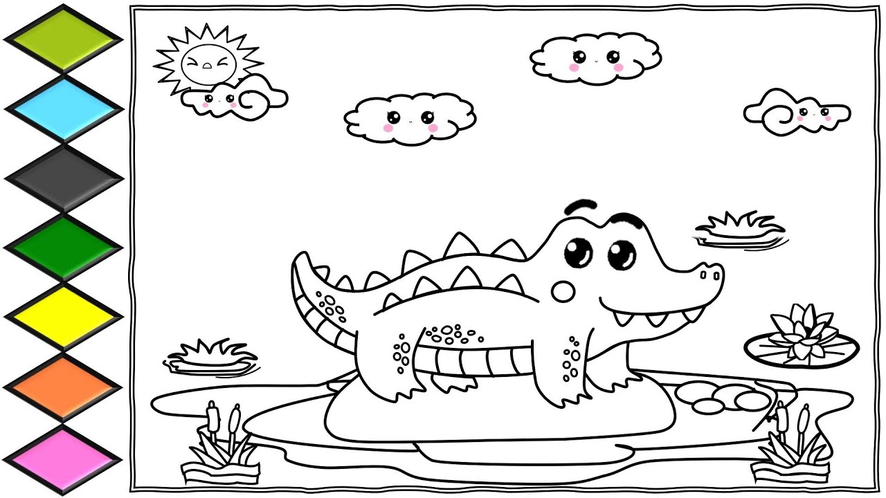 How to draw A Cute Crocodile🐊 || मगरमच्छ कैसे बनाये || Crocodile ...