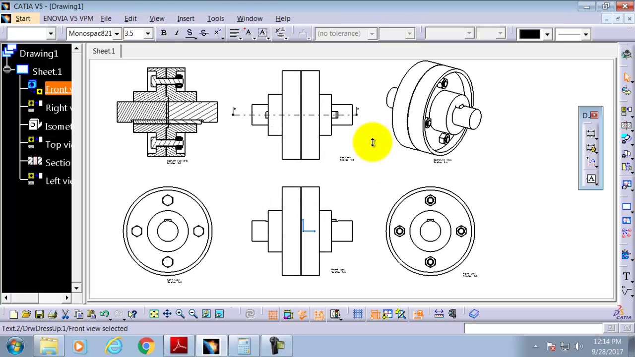 FLANGE COUPLING Drafting Alone - YouTube